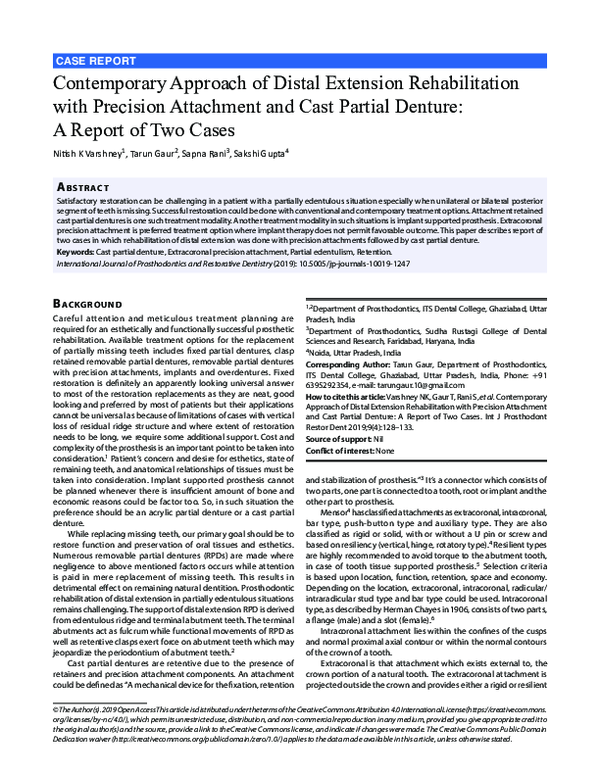 (PDF) Contemporary Approach of Distal Extension Rehabilitation with ...