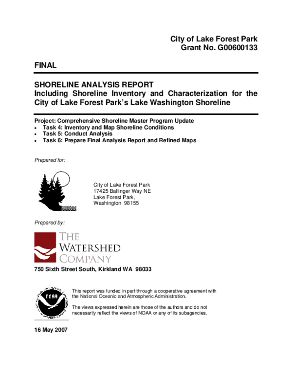 (PDF) Project: Comprehensive Shoreline Master Program Update • Task 4 ...