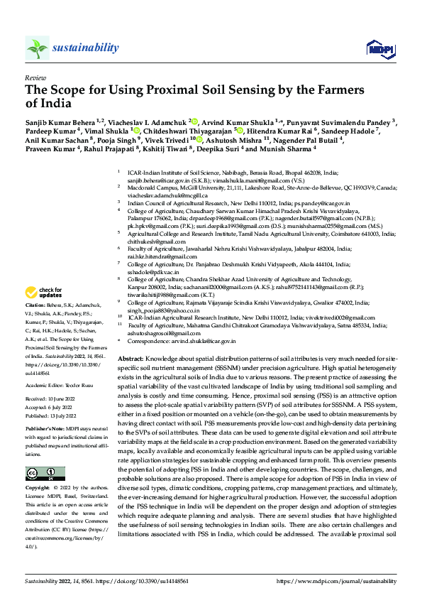 (PDF) The Scope for Using Proximal Soil Sensing by the Farmers of India