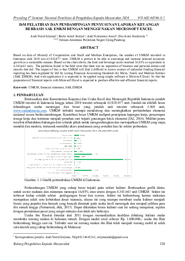 (PDF) Ibm Pelatihan Dan Pendampingan Penyusunan Laporan Keuangan Berbasis Sak Emkm Dengan ...