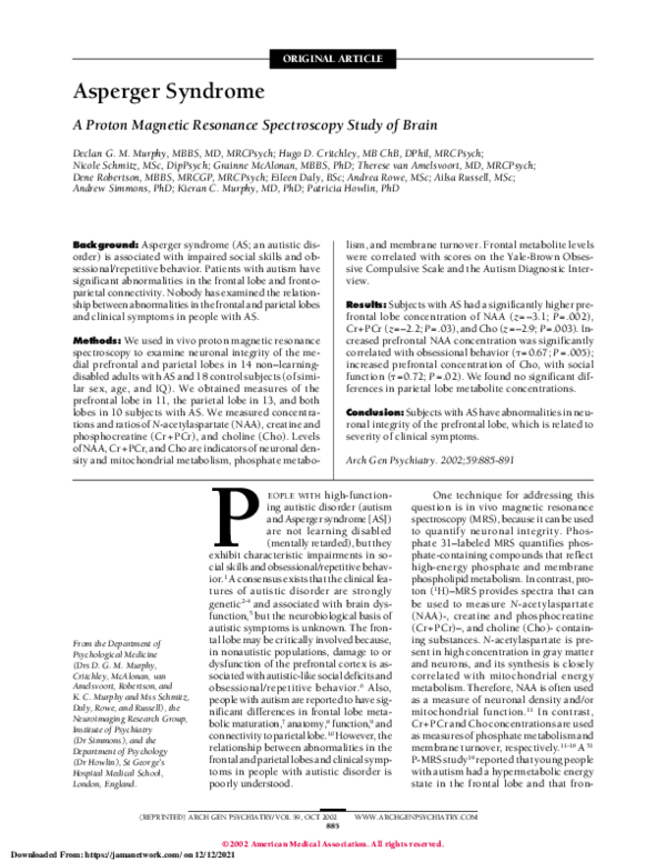 (PDF) Asperger Syndrome