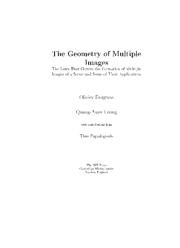 (PDF) The Geometry of Multiple Images: The Laws That Govern the ...