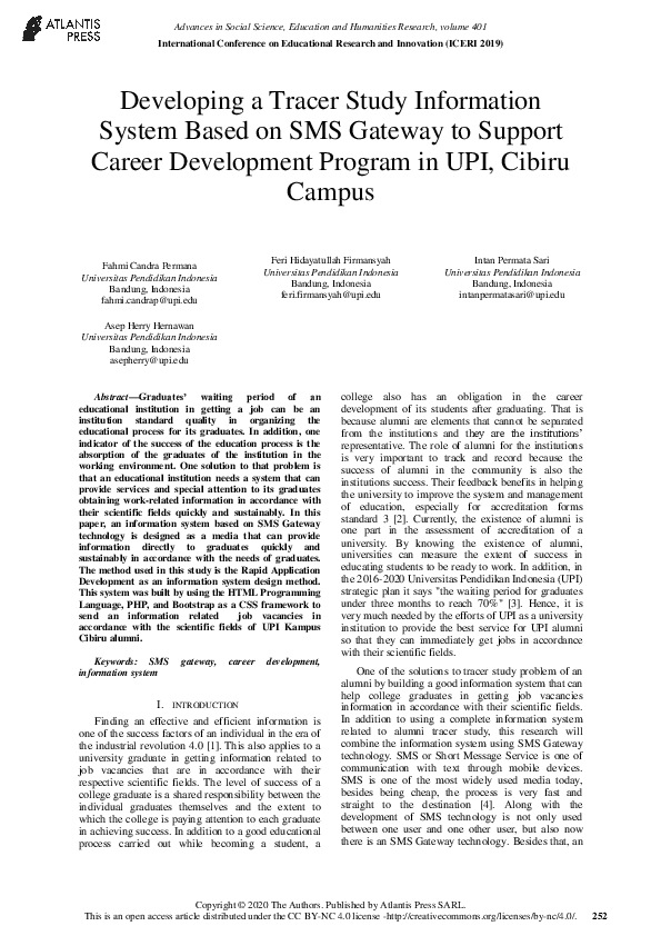 (PDF) Developing a Tracer Study Information System Based on SMS Gateway ...