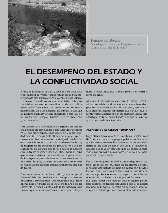 (PDF) El Desempeno Del Estado y La Conflictividad Social