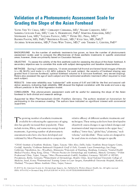 (PDF) Validation of a Photonumeric Assessment Scale for Grading the ...