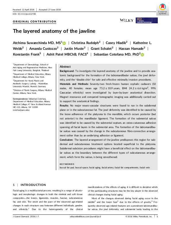 (PDF) The layered anatomy of the jawline