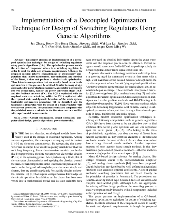 (PDF) Implementation of a decoupled optimization technique for design ...