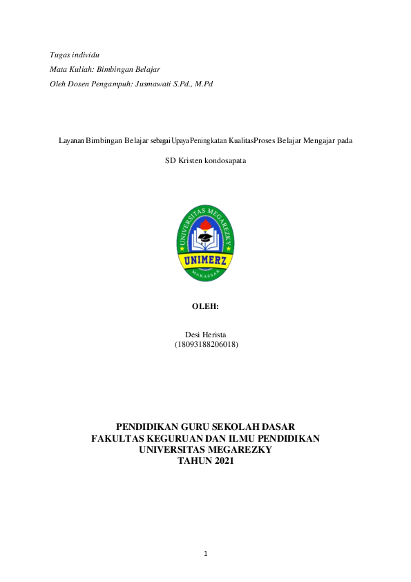 (PDF) Layanan bimbingan belajar sebagai upaya peningkatan kualitas proses belajar mengajar pada ...