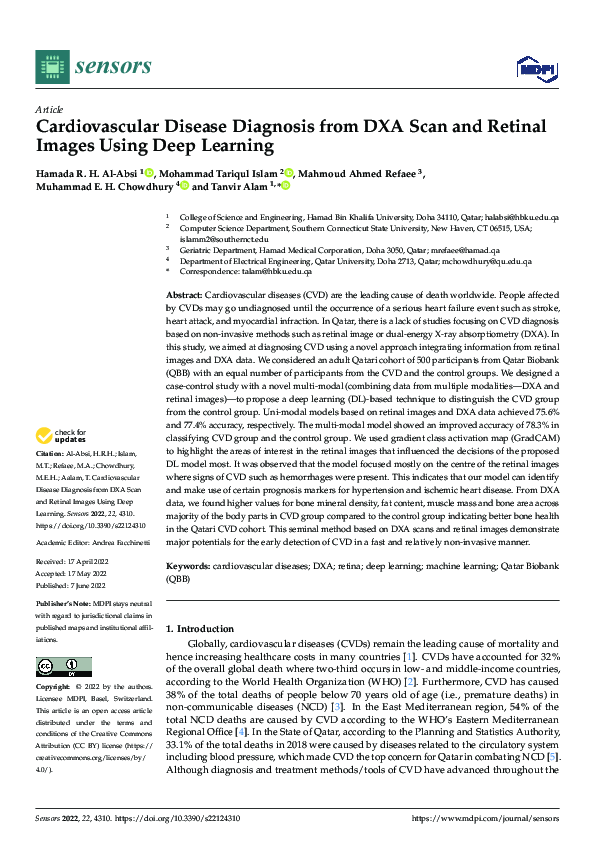 (PDF) Cardiovascular Disease Diagnosis from DXA Scan and Retinal Images ...