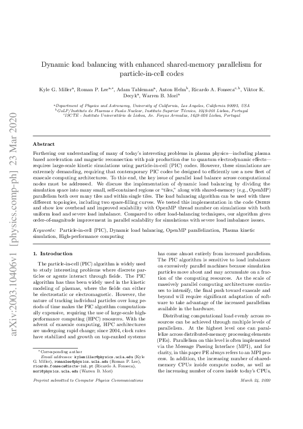 Pdf Dynamic Load Balancing With Enhanced Shared Memory Parallelism 8644