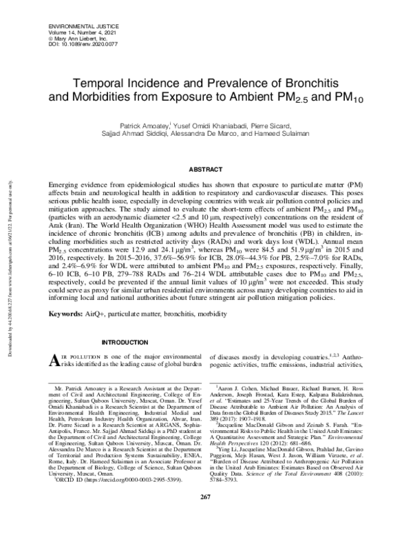 (PDF) Temporal Incidence and Prevalence of Bronchitis and Morbidities ...