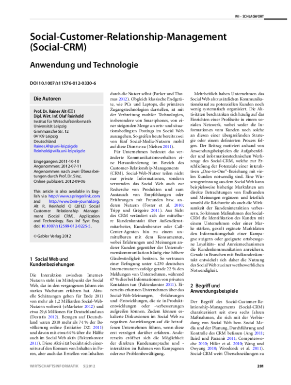 (PDF) Social-Customer-Relationship-Management (Social-CRM)
