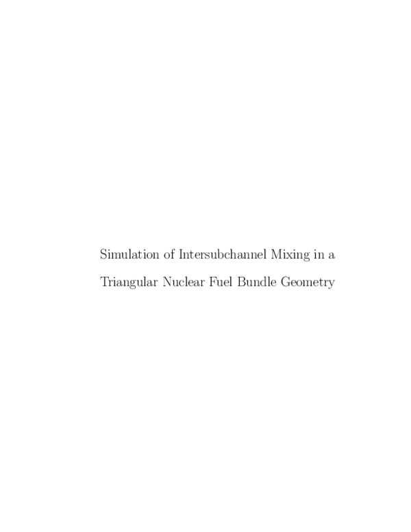 (PDF) Laminar simulation of intersubchannel mixing in a triangular ...