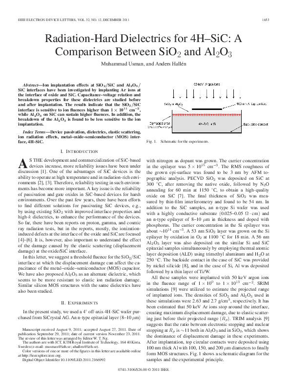 (PDF) Radiation-Hard Dielectrics for 4H–SiC: A Comparison Between $\hbox{SiO}_{2}$ and $ \hbox ...