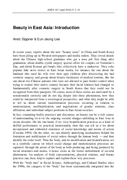(PDF) Beauty in East Asia: Introduction