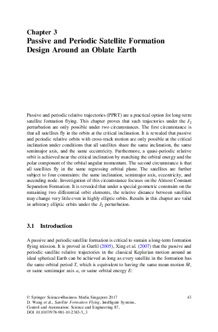 (PDF) Passive and Periodic Satellite Formation Design Around an Oblate ...