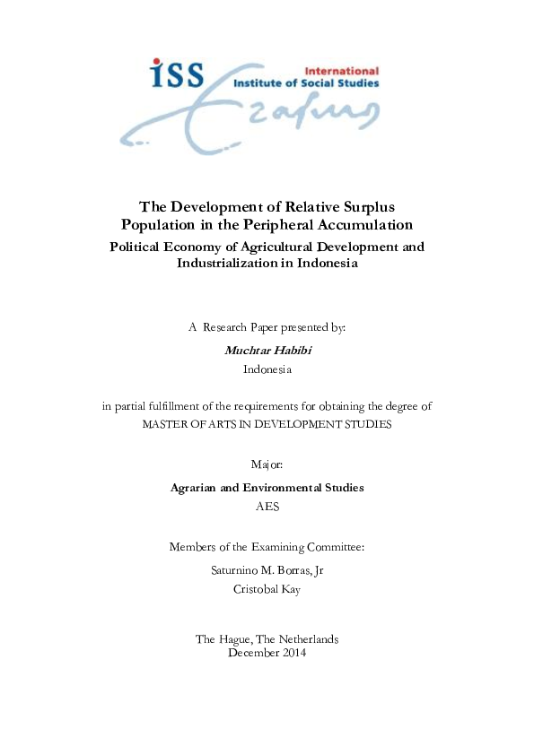 (PDF) The Development of Relative Surplus Population in the Peripheral ...
