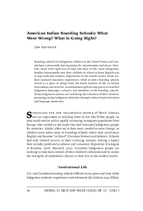 (PDF) American Indian Boarding Schools: What Went Wrong? What Is Going ...