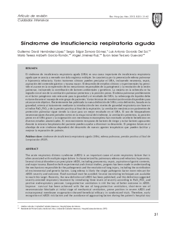 (PDF) Síndrome de insuficiencia respiratoria aguda