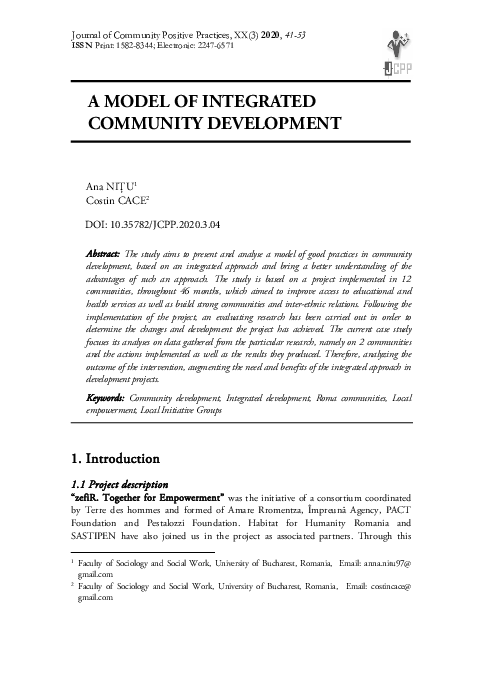 (PDF) A Model of Integrated Community Development