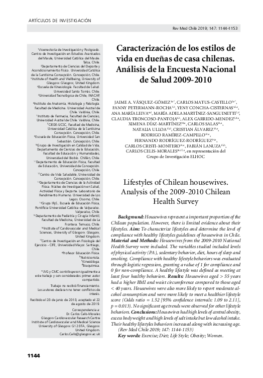 (PDF) Caracterización de los estilos de vida en dueñas de casa chilenas ...