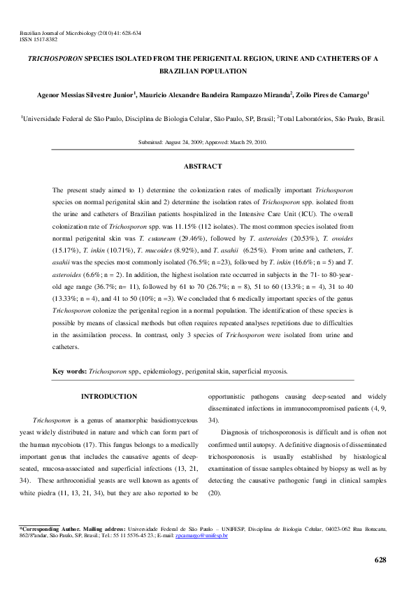 (PDF) Trichosporon species isolated from the perigenital region, urine ...