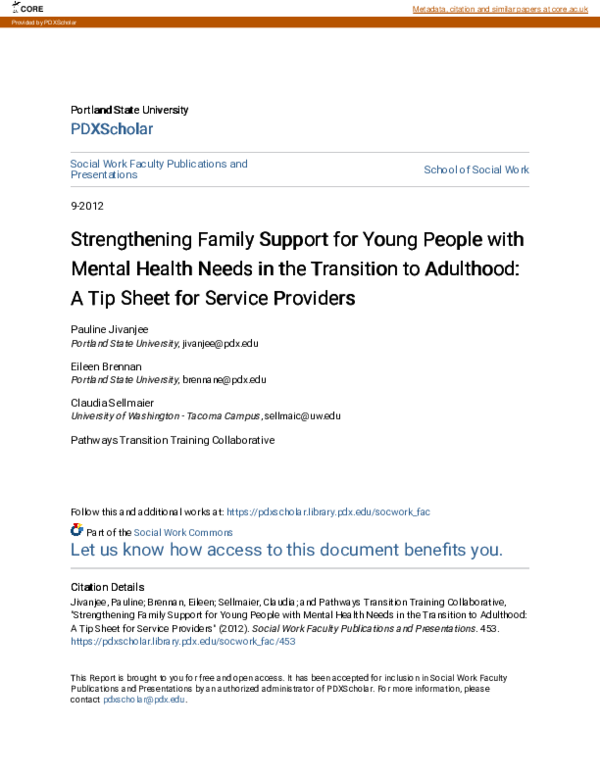 (PDF) Strengthening Family Support for Young People with Mental Health ...