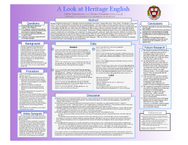 (PDF) A look at Heritage English | Maria Polinsky - Academia.edu