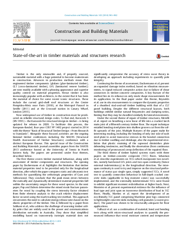 (PDF) State-of-the-art in timber materials and structures research