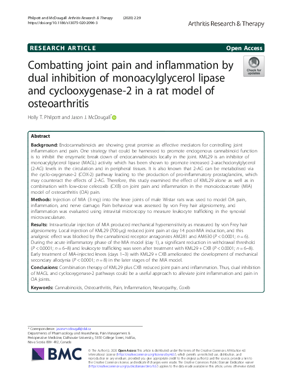 (PDF) Combatting joint pain and inflammation by dual inhibition of ...