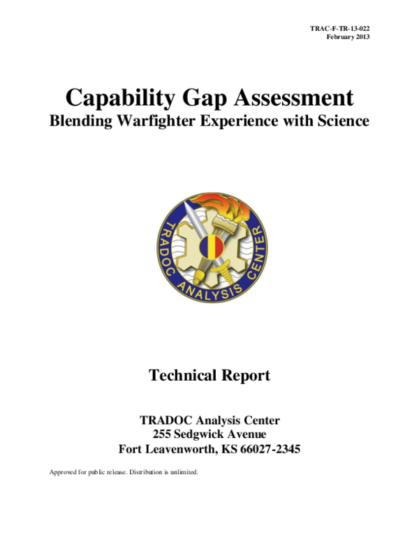 (PDF) Capability Gap Assessment - Blending Warfighter Experience with ...
