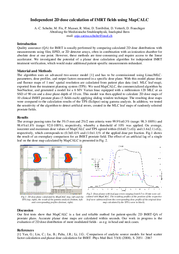 (PDF) Independent 2D dose calculation of IMRT fields using MapCALC | Daniel Vetterli - Academia.edu