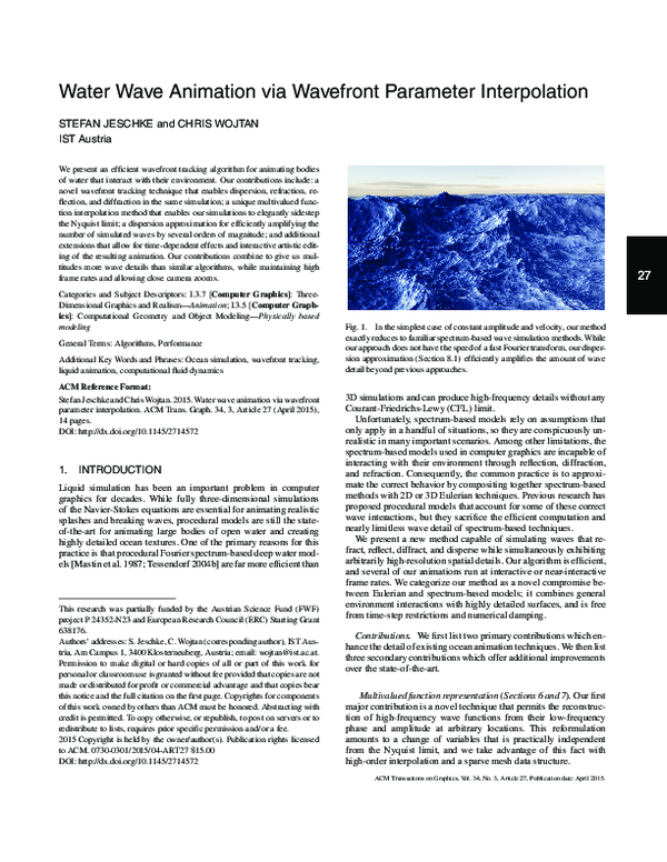 (PDF) Water Wave Animation via Wavefront Parameter Interpolation ... (PDF) Water Wave Animation via Wavefront Parameter Interpolation ...