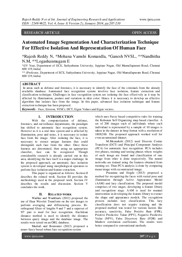 Pdf Automated Image Segmentation And Characterization Technique For