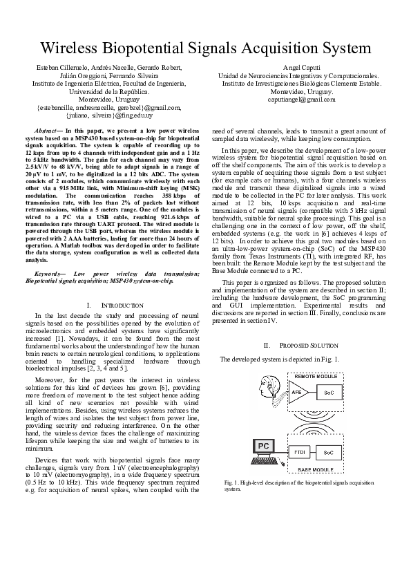 (PDF) Wireless biopotential signals acquisition system