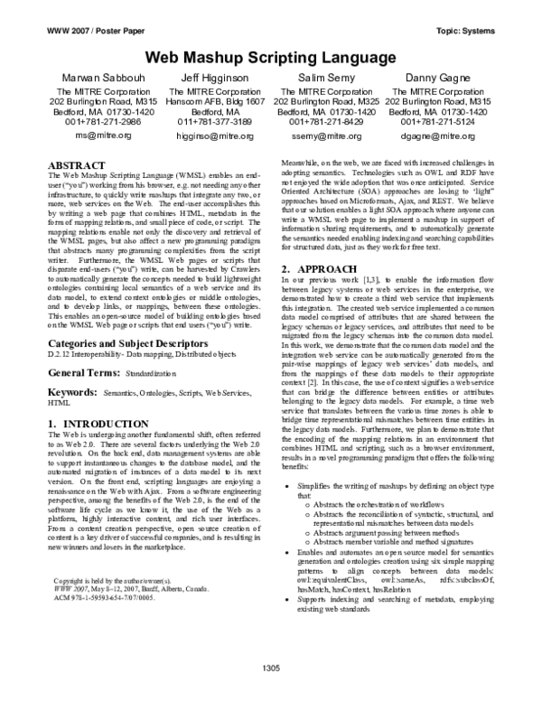 (PDF) Web mashup scripting language