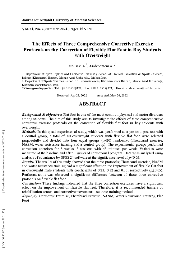 (PDF) Corrective Exercise; Theraband Exercise; NASM; Water Resistance ...