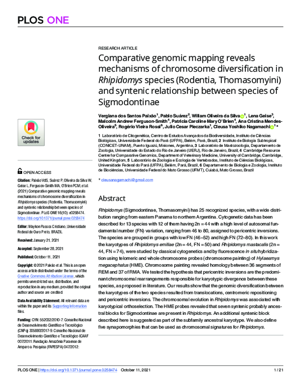 (PDF) Comparative genomic mapping reveals mechanisms of chromosome ...