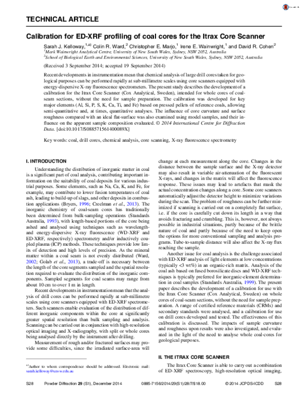 (PDF) Calibration for ED-XRF profiling of coal cores for the Itrax Core ...