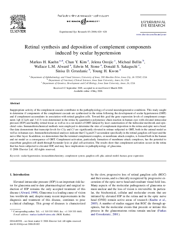 (PDF) Retinal synthesis and deposition of complement components induced ...