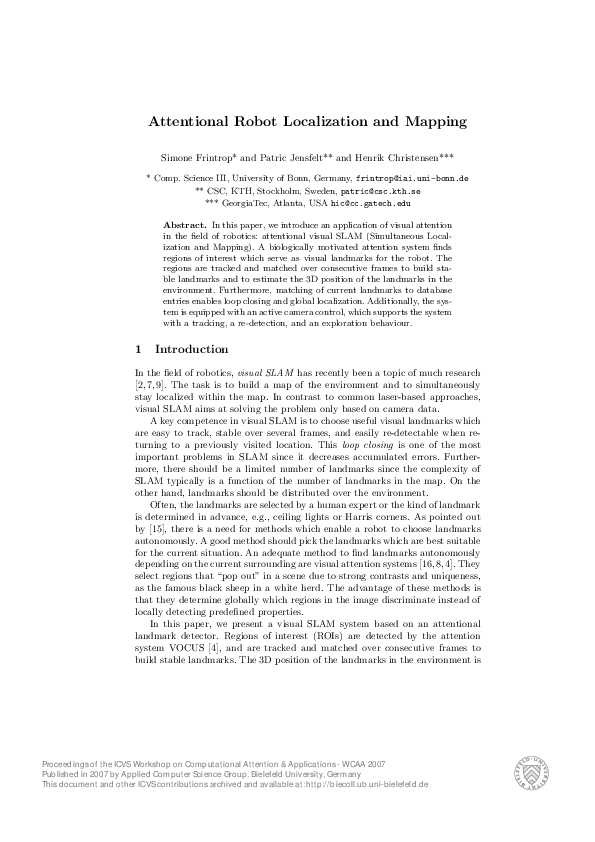 Pdf Attentional Robot Localization And Mapping