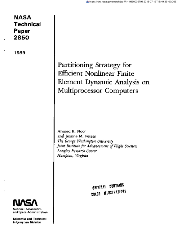 Pdf A Partitioning Strategy For Efficient Nonlinear Finite Element Dynamic Analysis On 9841
