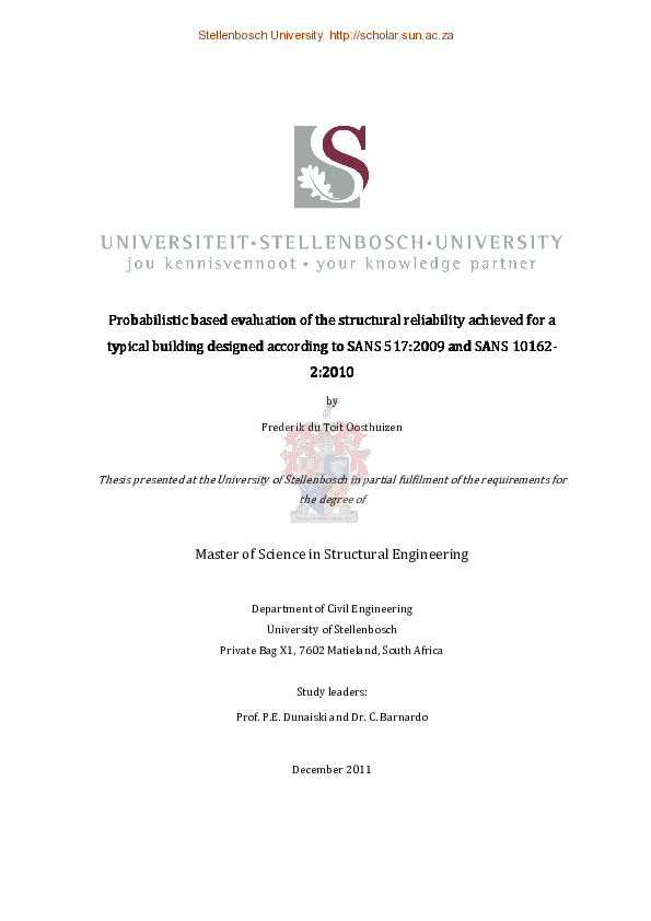 (PDF) Probabilistic based evaluation of the structural reliability achieved for a typical ...