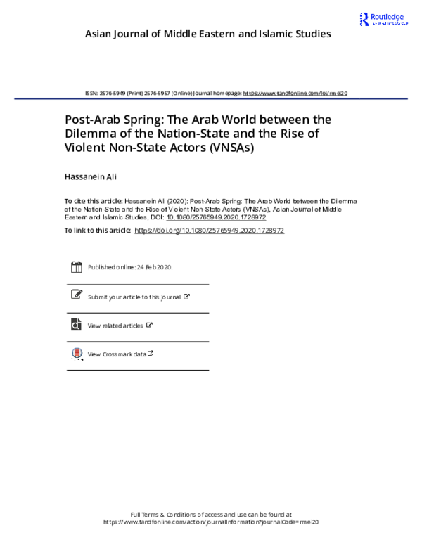 (PDF) Post-Arab Spring: The Arab World between the Dilemma of the ...