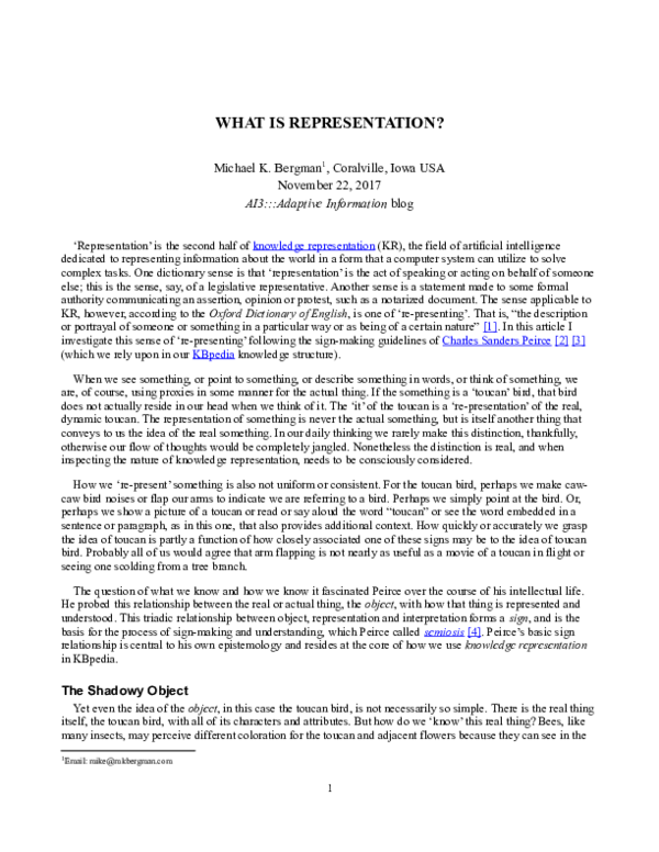 (PDF) What is Representation