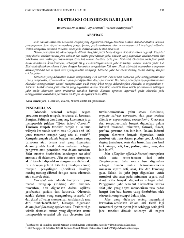 (PDF) Ekstraksi oleoresin dari jahe