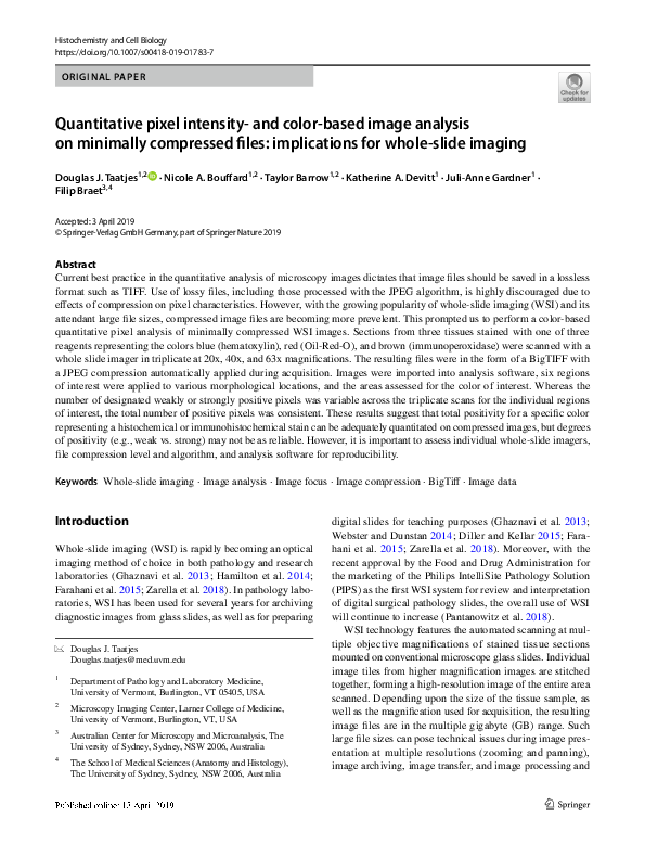 (PDF) Quantitative pixel intensity- and color-based image analysis on minimally compressed files ...
