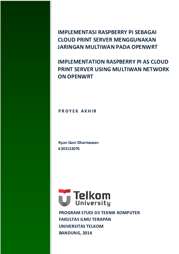 (PDF) Implementasi Raspberry Pi Sebagai Cloud Print Server Menggunakan Jaringan Multiwan Pada ...