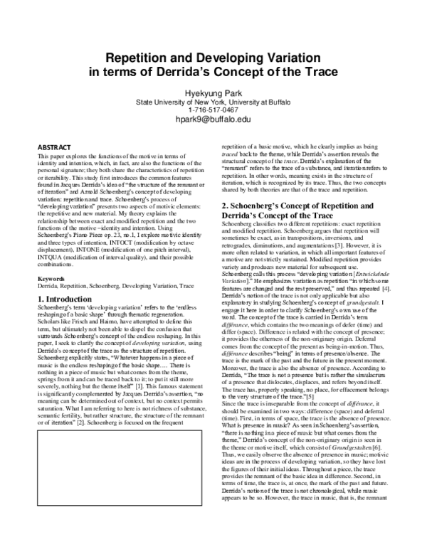 (PDF) Repetition and Developing Variation in terms of Derrida ’ s ...