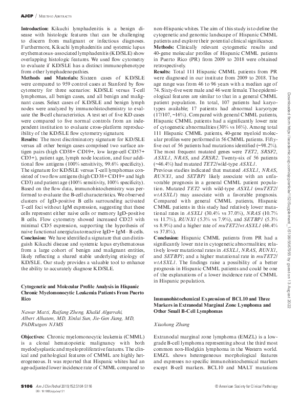 (PDF) Cytogenetic and Molecular Profile Analysis in Hispanic Chronic ...